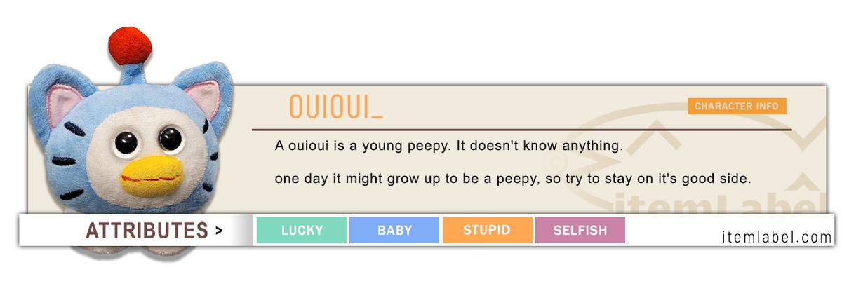 characters – Item Label