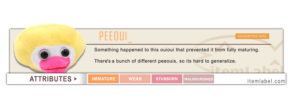 characters – Item Label