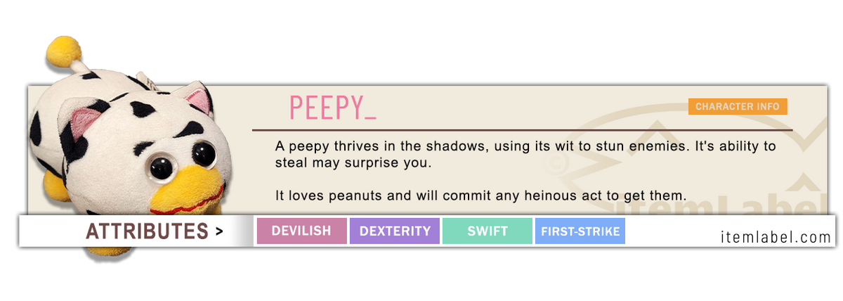 characters – Item Label