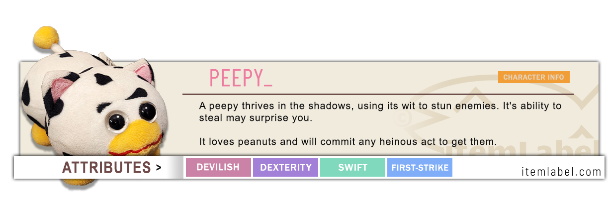 characters – Item Label